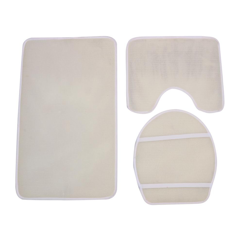 3Pcs Anti Slip Badmatten Badkamer Tapijt Badkamer ... – Grandado