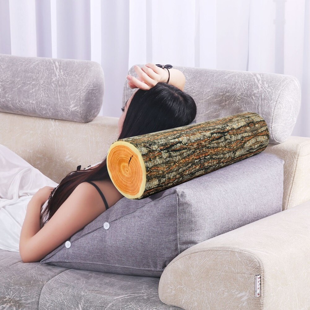 Simulation Cylinder Tree Stump Shaped Throw Pillow... – Vicedeal