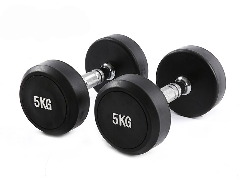 5kgx2pcs Rubber fixed dumbbell female pair of rubb... – Grandado
