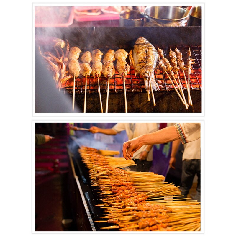 90PCs/Set BBQ Accessories Bamboo Skewers Grill Shi... – Grandado