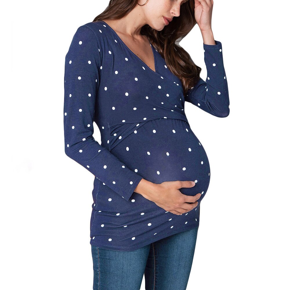 maternity clothes pregnancy shirt Nusring V-Neck L... – Vicedeal