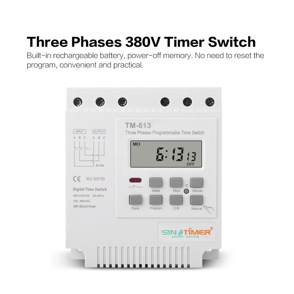 Three Phases 380V 7 Days Weekly Programmable Timer... – Grandado