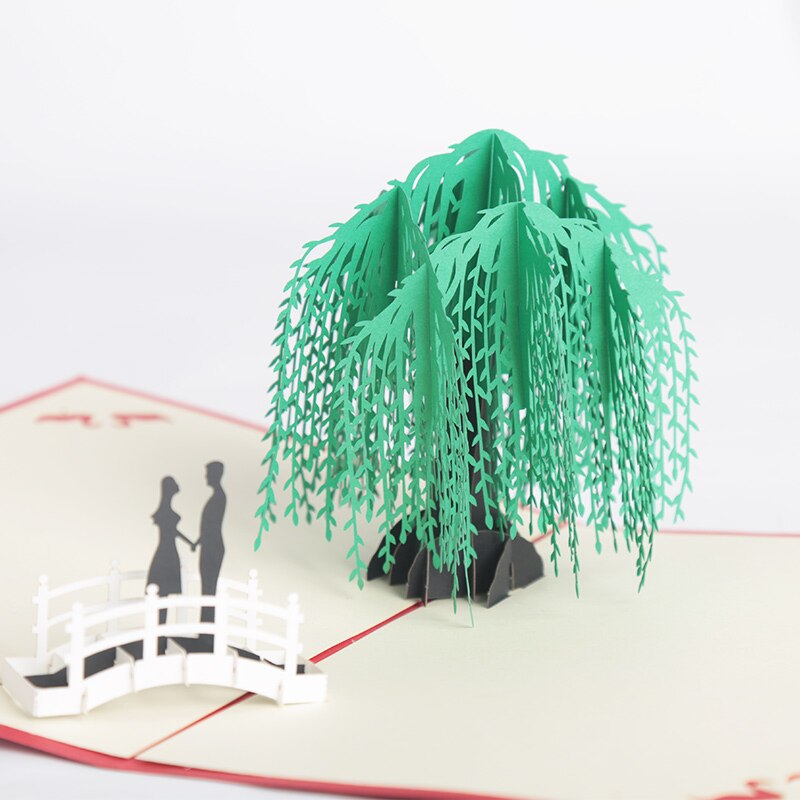 1PCS 3D Willow Tree Couples Pop-Up Cards Flowers B... – Vicedeal