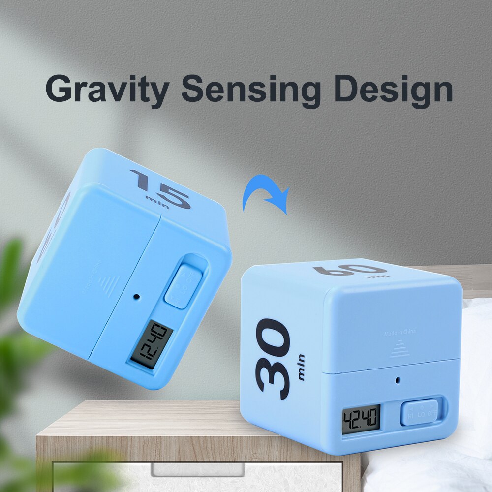 Cube Digital Timer Gravity Sensor Flip Timer Count Grandado 8172
