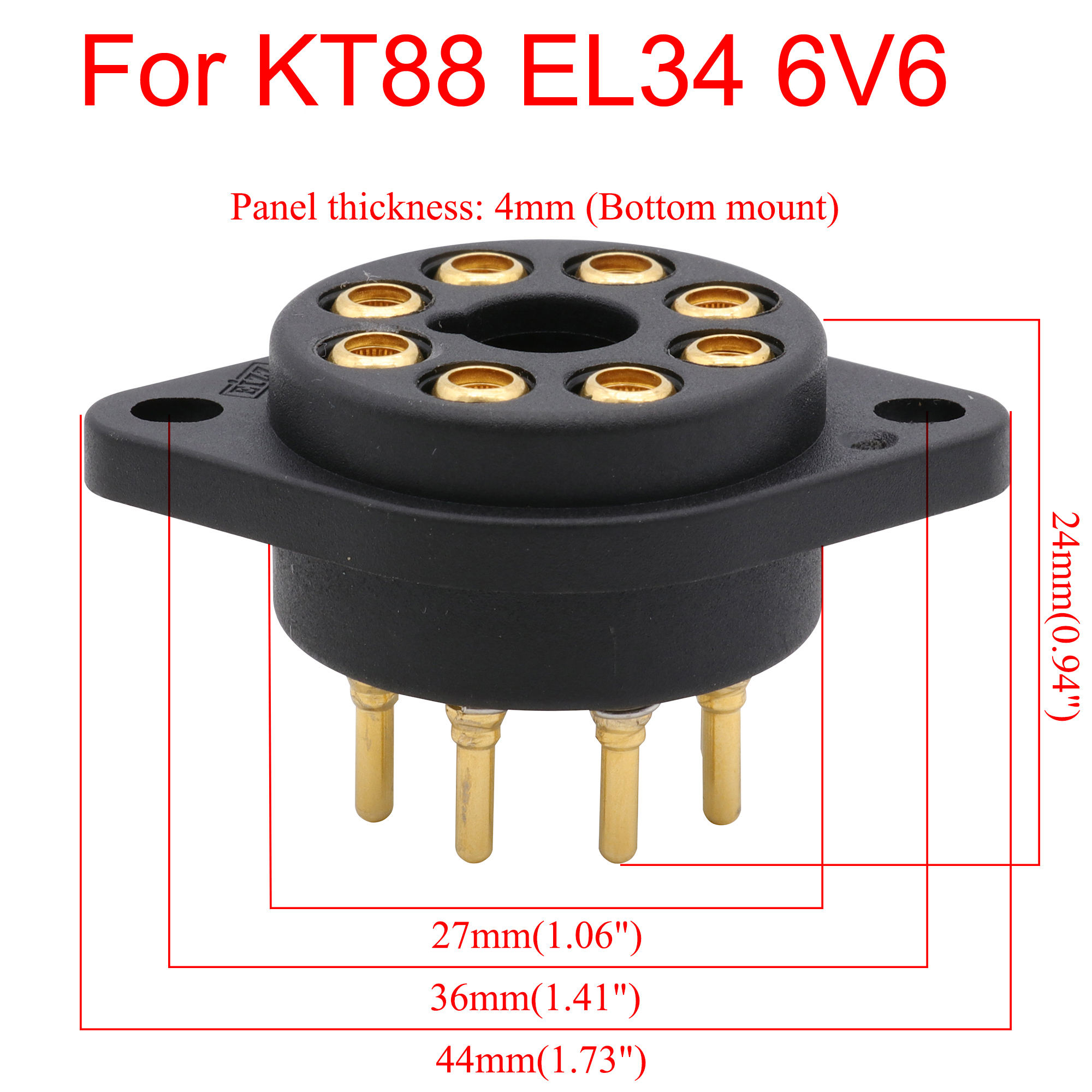 1pc 4Pin 8Pin 9Pin Polyimide Vacuum Tube Socket Po... – Grandado
