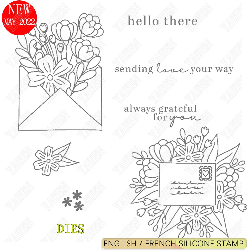 Floral Envelopes Metal Cutting Dies And Clear Stam... – Grandado