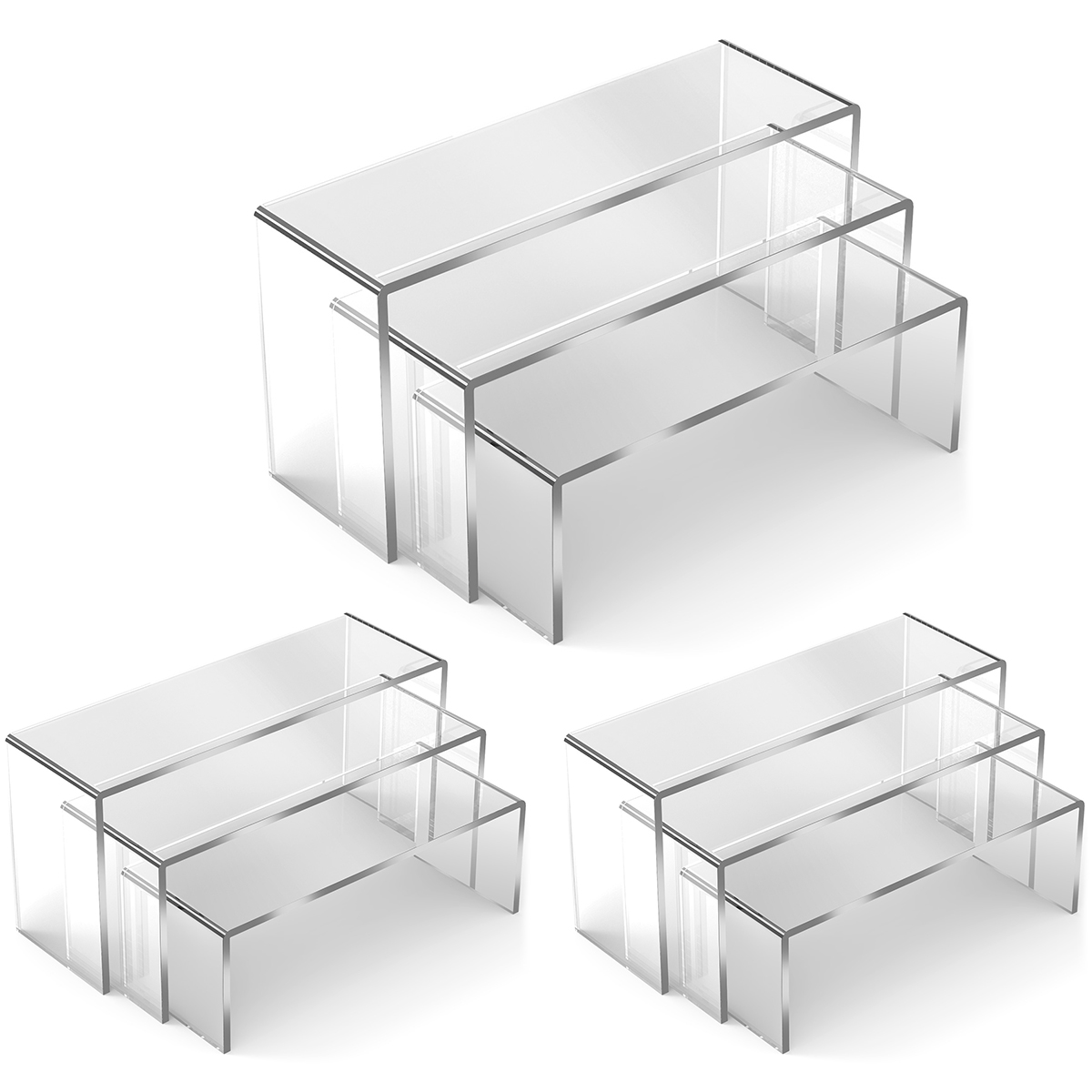 Acrylic Display Riser, 3 Step Large Acrylic U Shap... – Grandado