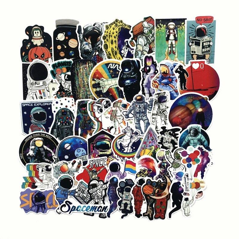 50 Pcs Outer Space Astronaut Stickers Voor Koffer ... – Vicedeal