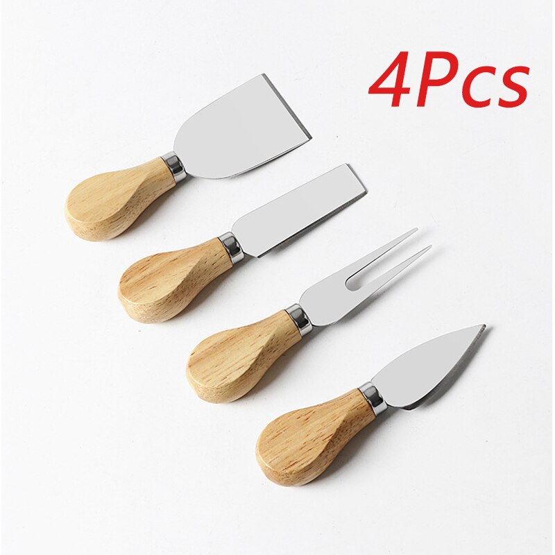 4pcs/set Stainless Steel Cheese Cutter Set Wooden ... – Vicedeal