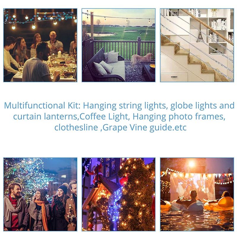 Garden Wire Kit String Lights Hanging Lights Wire ... – Grandado
