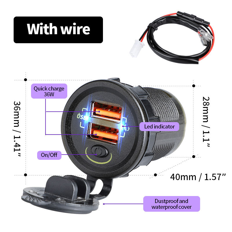 QC3.0 36W Auto Usb Lader Auto 12V Socket Adapter P... – Vicedeal