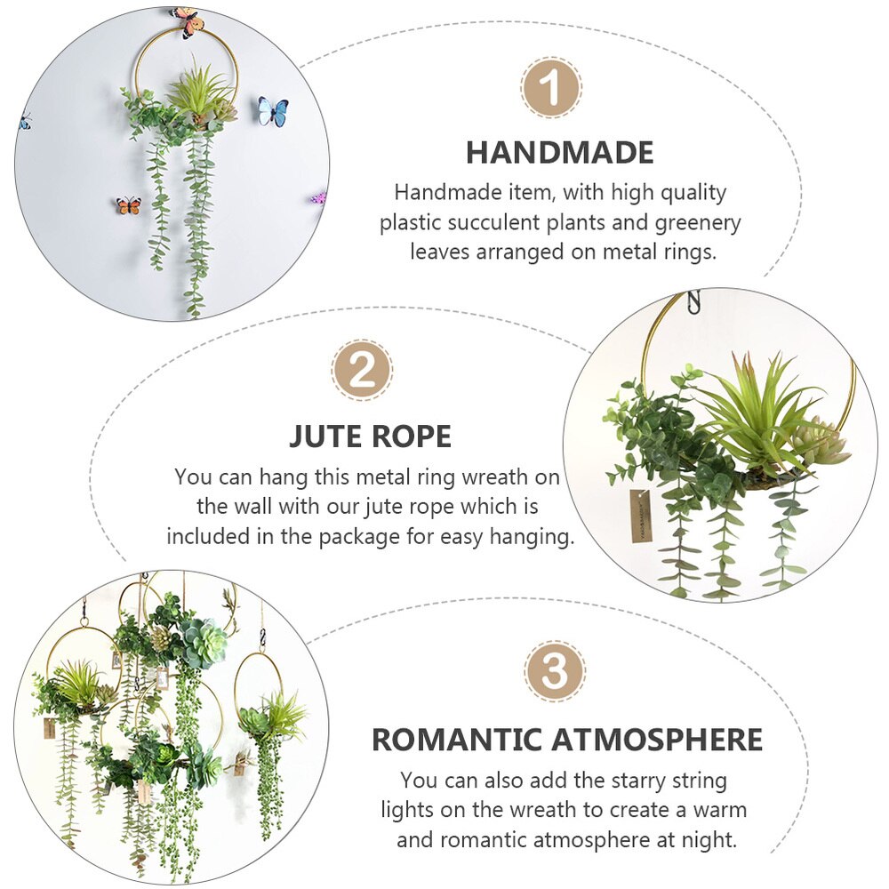 Succulent Wedding Wreath Wall Hanging Artificial S... – Vicedeal