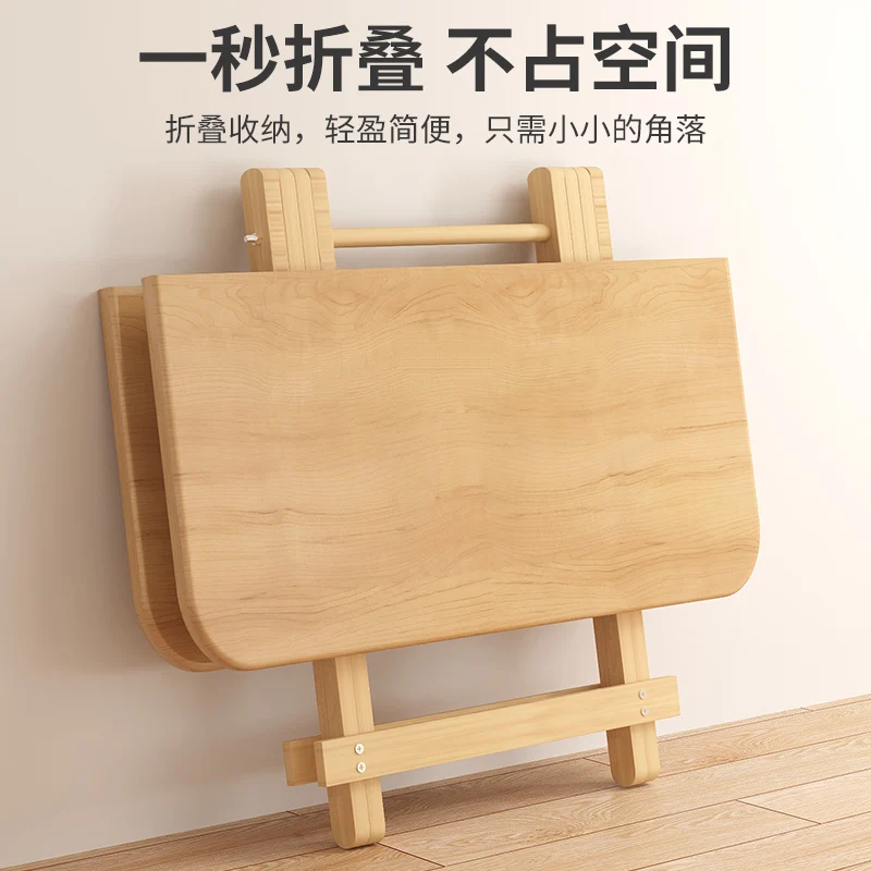 Solid Wood Dining Table Foldable Household Small A... – Grandado