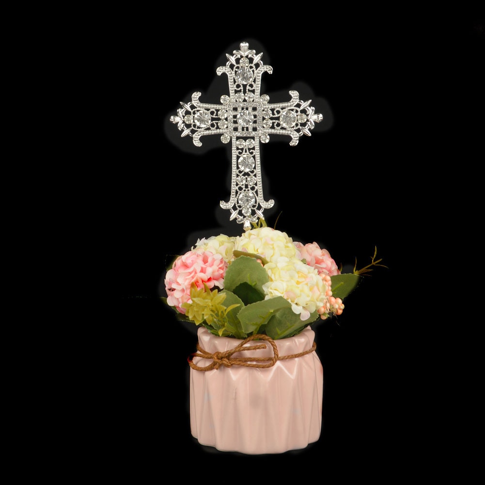 Crystal Cross Cake Topper For Baptism Wedding Deco... – Grandado