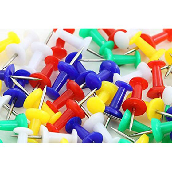 40 Pcs Assorted Coloured Push Pins – Grandado