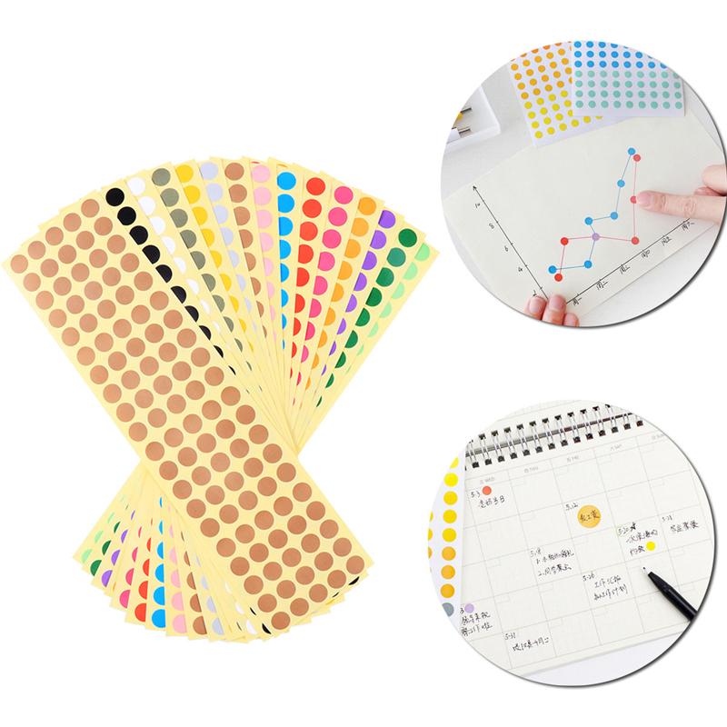 16pcs Color Coding Labels Small Circle Dot Sticker... – Grandado