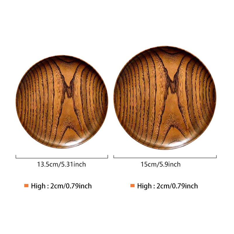 Round Solid Wood Plate Whole Acacia Wood Fruit Dis... – Grandado