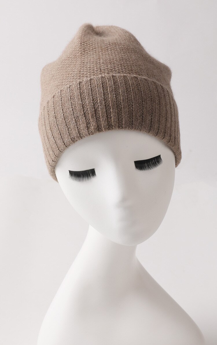 Naizaiga 100% cashmere Thick hat cashmere knit fol... – Grandado