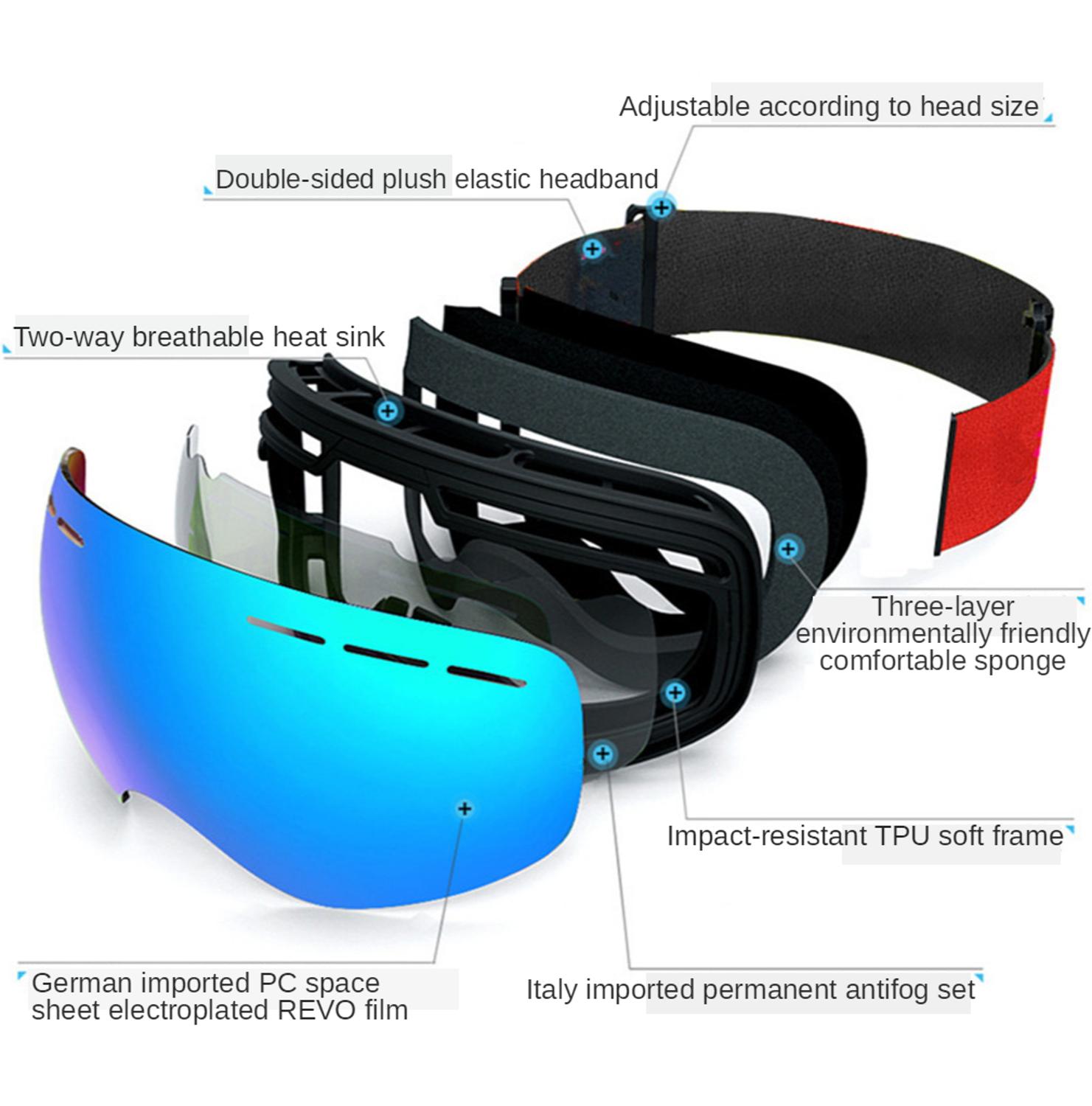 Adult Ski Goggles Double Anti-fog and Snow Glasses... – Grandado