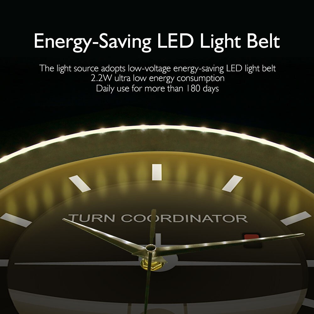 Aviation Silent Metal Frame LED Wall Clock Sound C... – Grandado