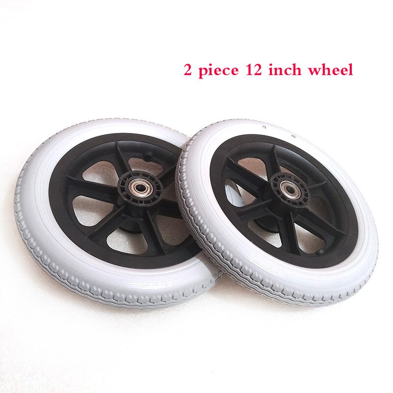 Grey 12 Inch Wheelchair Accessories Rear Solid Whe... – Grandado