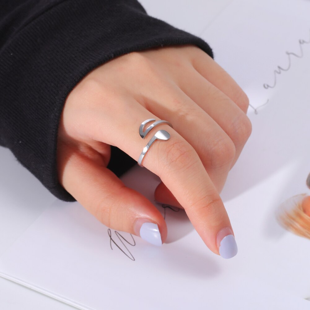 COOLTIME Musical Note Rings for Women Steel Gold C... – Grandado