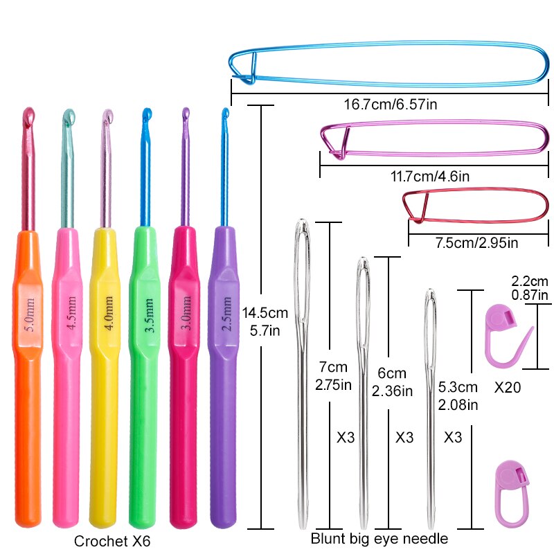 LMDZ Crochet Hook Knitting Needles Set Handle Swea... – Grandado