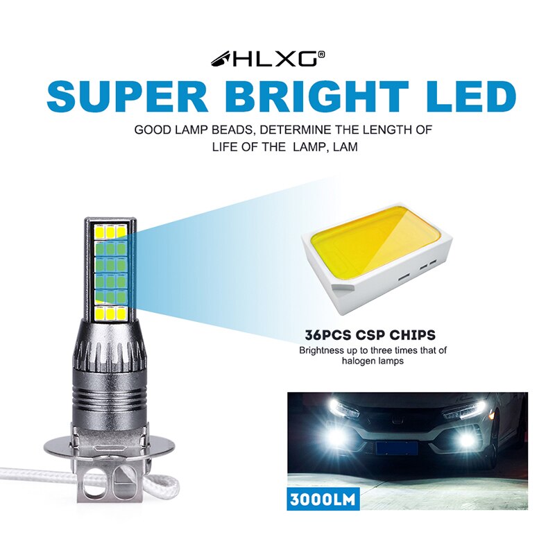 H3 H1 led 6000K 360 mini 3000K Auto nebel Licht Le... – Vicedeal