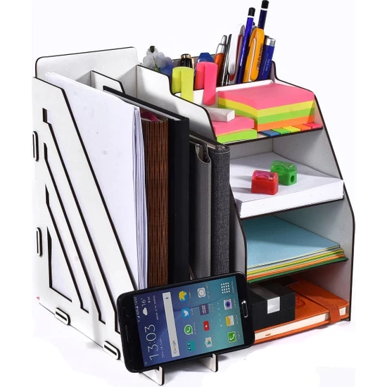 Modern Practical Desktop Organizer Organizer, Wood – Grandado