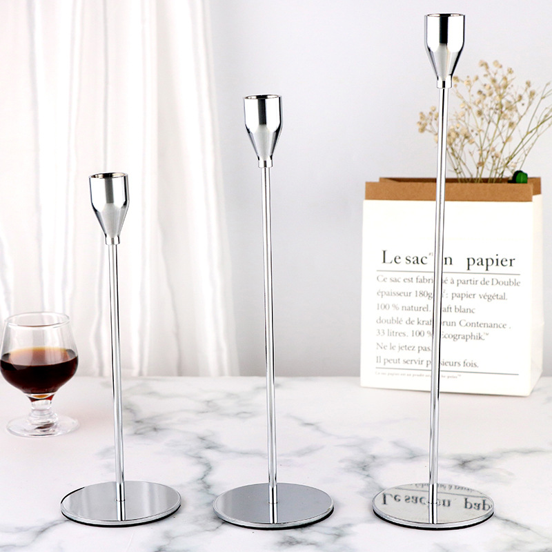 3 piece set Metal Candle European Style Holders Si... – Grandado