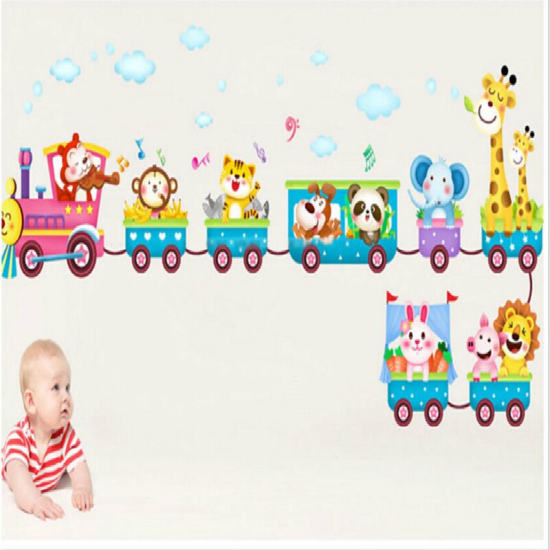 Cute Animal Train Wall Stickers Decal Vinyl Art Ki... – Grandado
