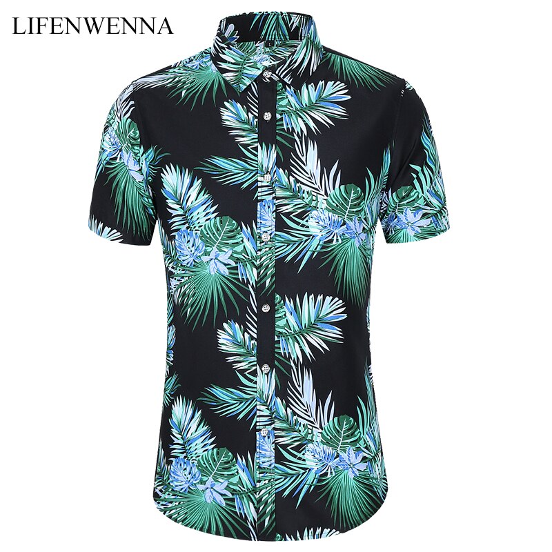 Casual Shirt Zomer Mannen Shirt Mode Bloem Gedrukt... – Vicedeal