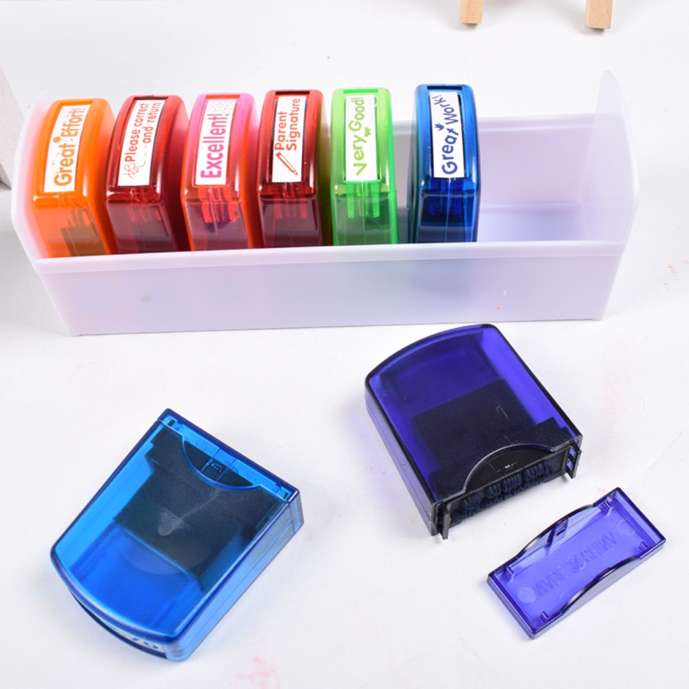 8 kinds of Teacher Comments Colorful Ink Pad Stamp... – Grandado