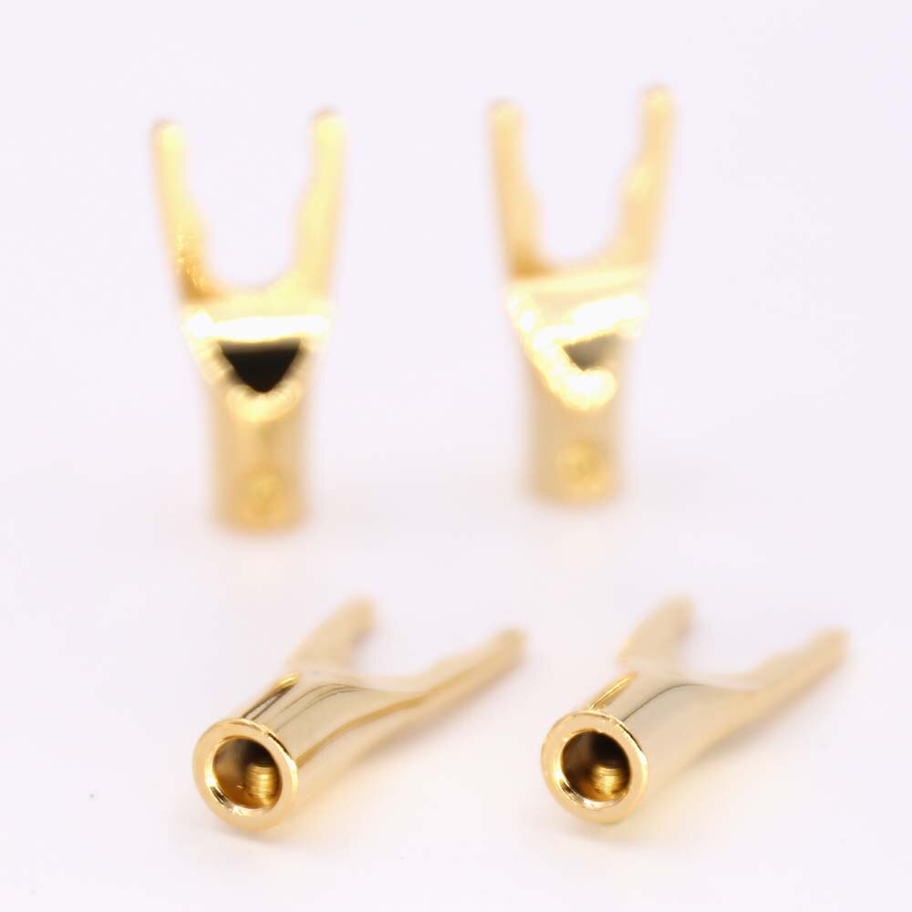 8pcs 24K Gold Plated Copper Spade Plug Speaker Cab... – Vicedeal