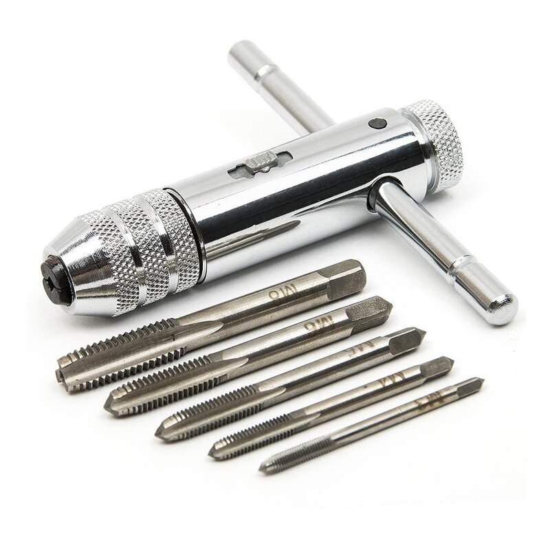 Adjustable T-Handle Ratchet Tap Holder Wrench + 5p... – Grandado