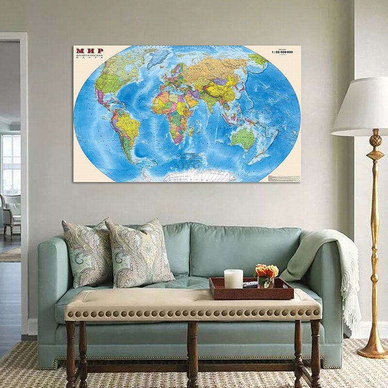 150*90cm Map of The World Wall Poster Non-woven Pa... – Grandado