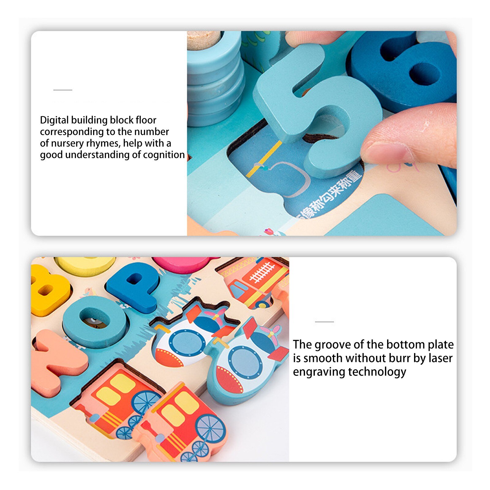 Wooden Number Alphabet Puzzles Shape Sorting Count... – Vicedeal