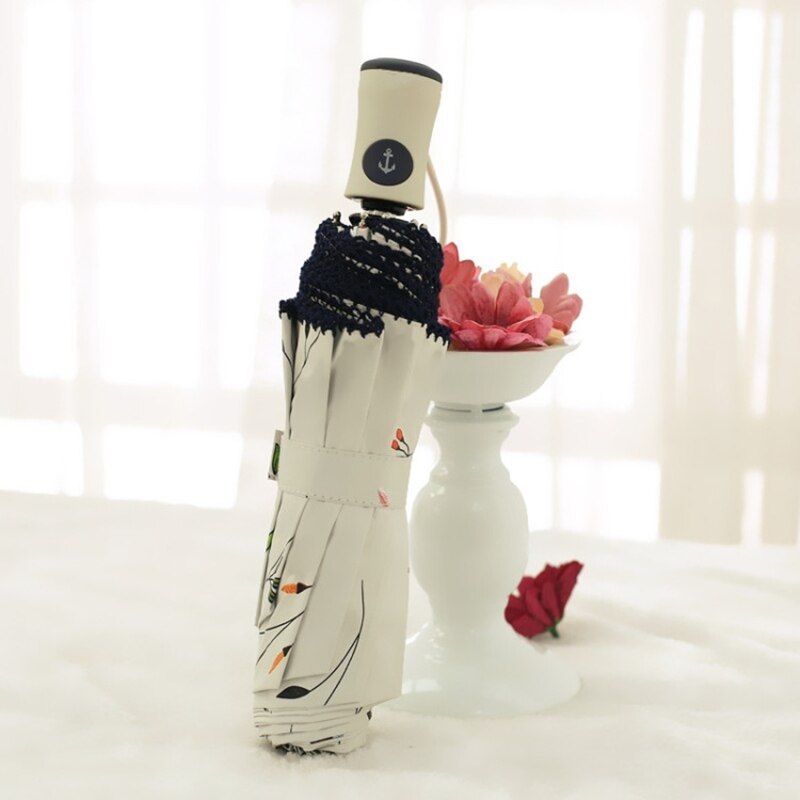 Helautomatisk paraply blomst solfylt paraply, para... – Vicedeal