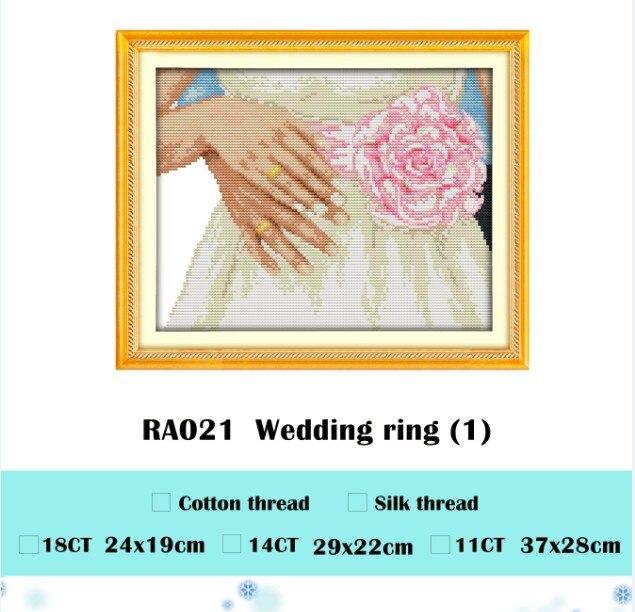 Wedding ring cross stitch kit people lovers 18ct 1... – Vicedeal