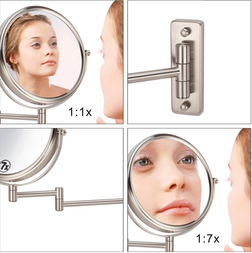 8 Inch Nickel Cosmetic Mirror Double Side 7X Magni... – Grandado