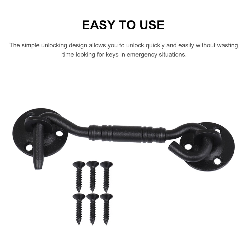 4inch Bathroom Barn Door Lock Hook Eye Latch Black... – Grandado