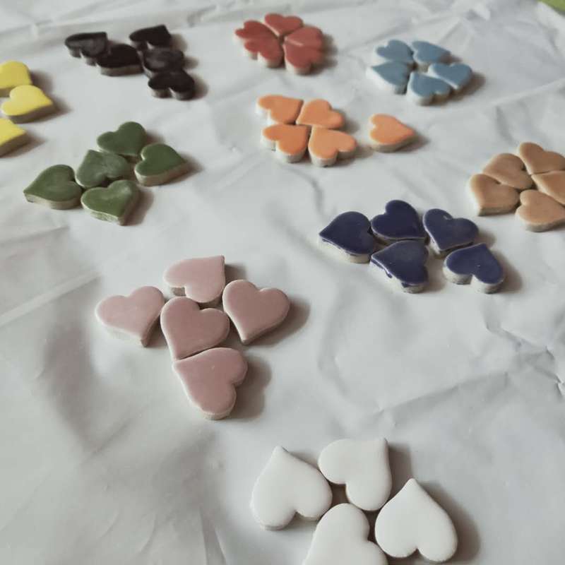99pcs Ceramic Heart Shaped Mosaic Tiles Mixed Colo... – Grandado