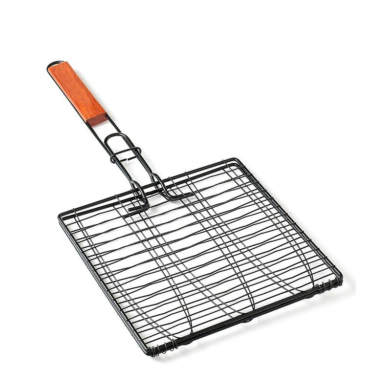 Diy non-stick trippel fiskgrillkorg m/ trähandtag ... – Grandado