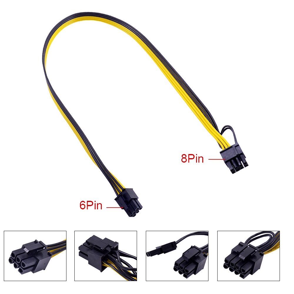 10PCS TISHRIC 50CM PCIE Riser 6Pin To 8Pin Cable m... – Grandado