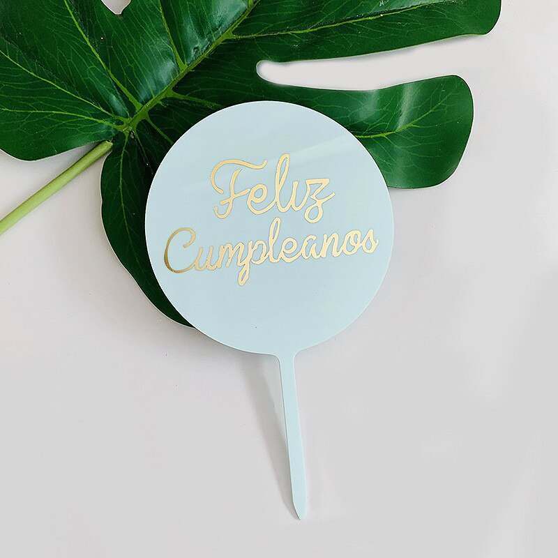 Acrylic Spanish Happy Birthday Cake Topper Feliz C... – Grandado