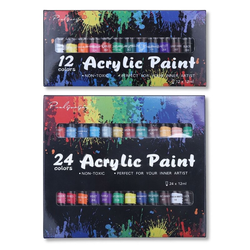 12/24 Colors Watercolor Acrylic Paint Set Oil Pain... – Vicedeal