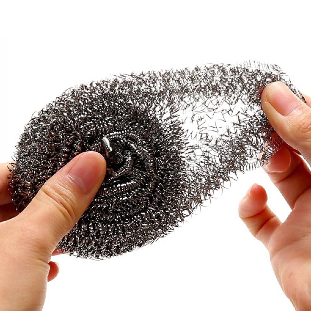 25# 6PCs Stainless Steel Sponges Scrubbing Scourin... – Grandado