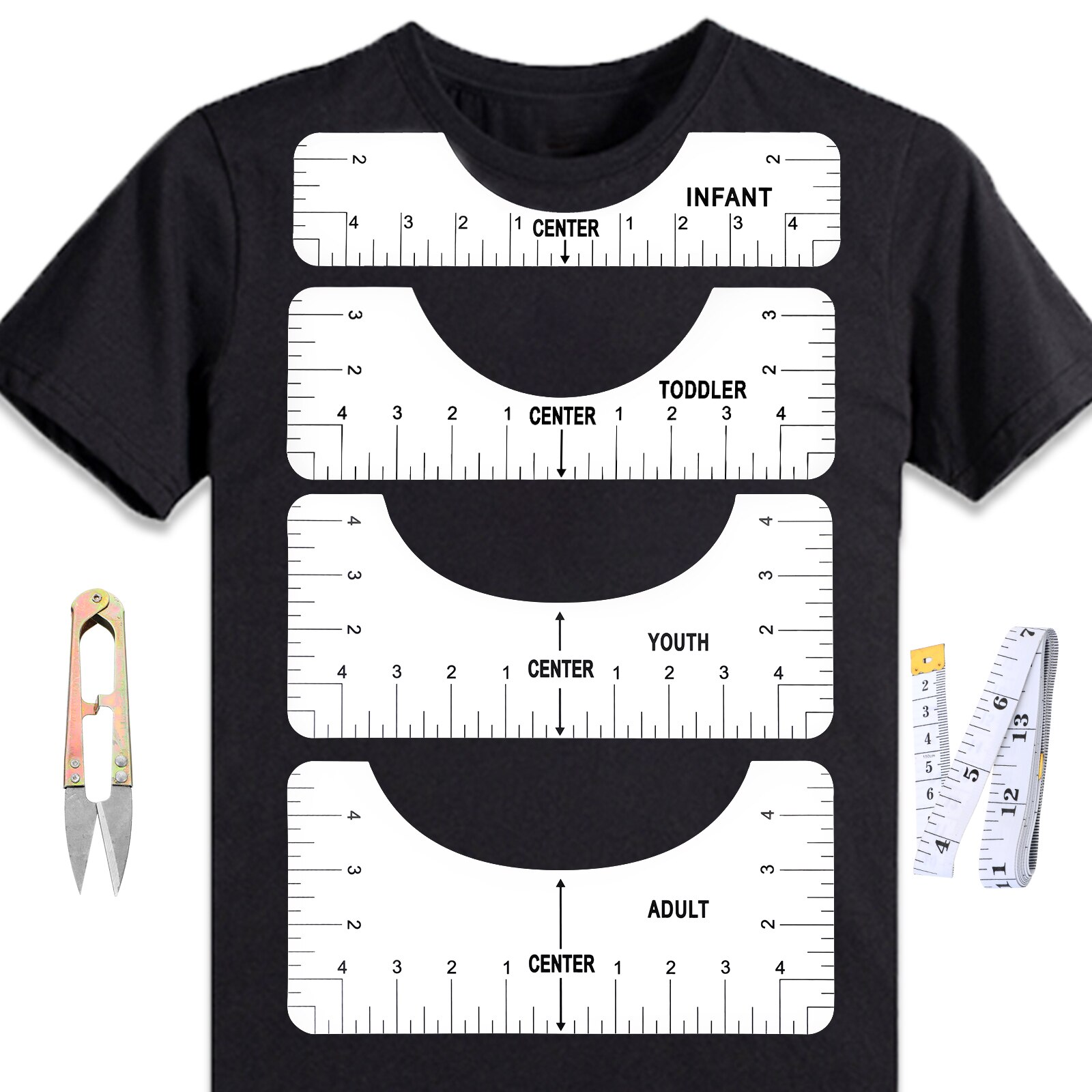 4PCS T-Shirt Alignment Rulers For Guiding T-Shirt ... – Vicedeal