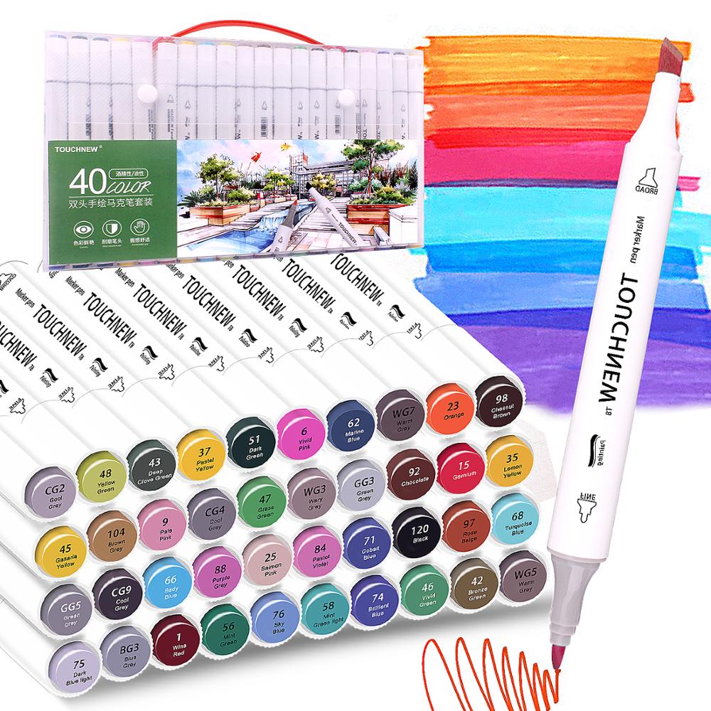 TOUCHNEW 40 Colors Alcohol Art Markers Double Tipp... – Vicedeal