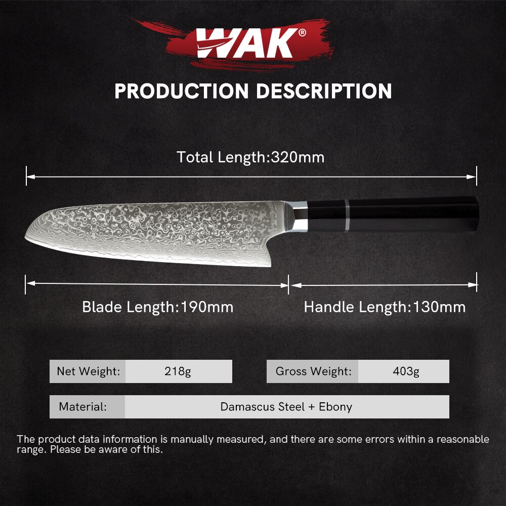 WAK 7.5'' Damascus Steel Santoku Knife Kit... – Vicedeal